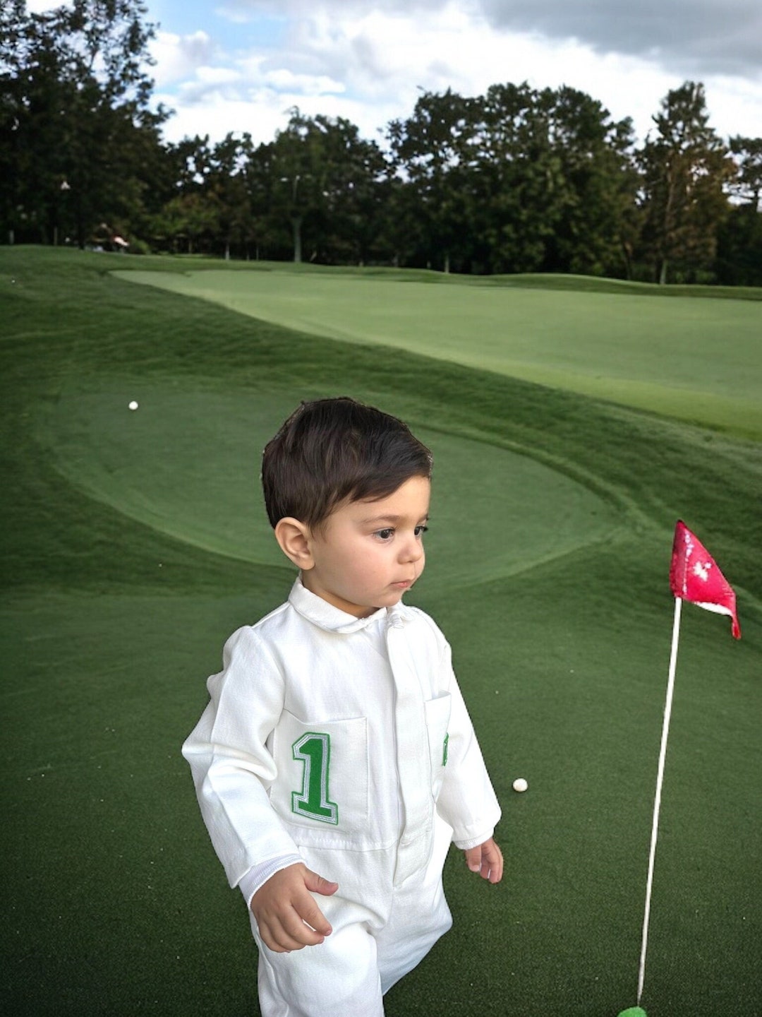 Custom Name Number Kids Caddie Jumpsuit Costume, Toddler Girls Boys ...