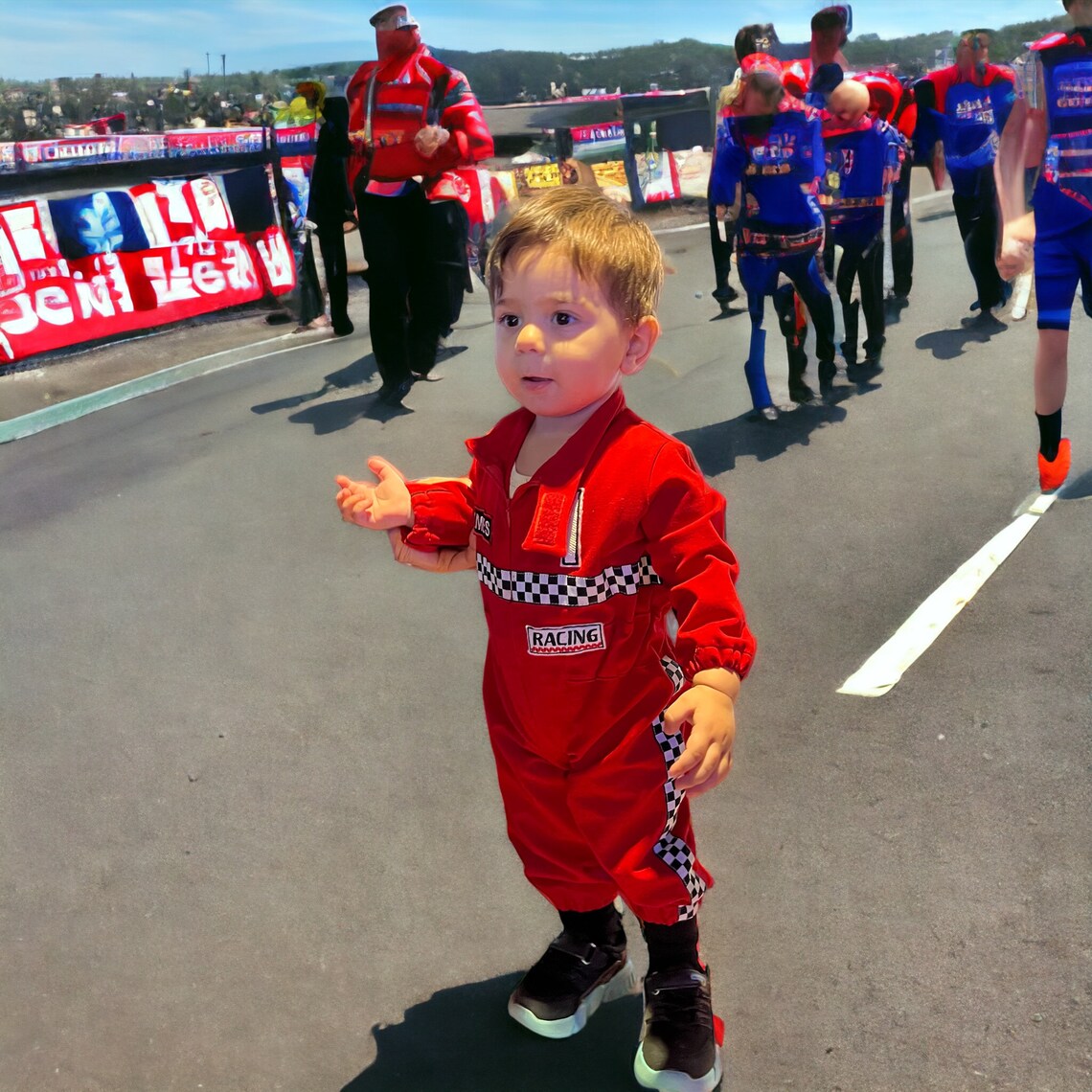 Kids Race Car Driver Halloween Costume – Personalized Red Racing ...