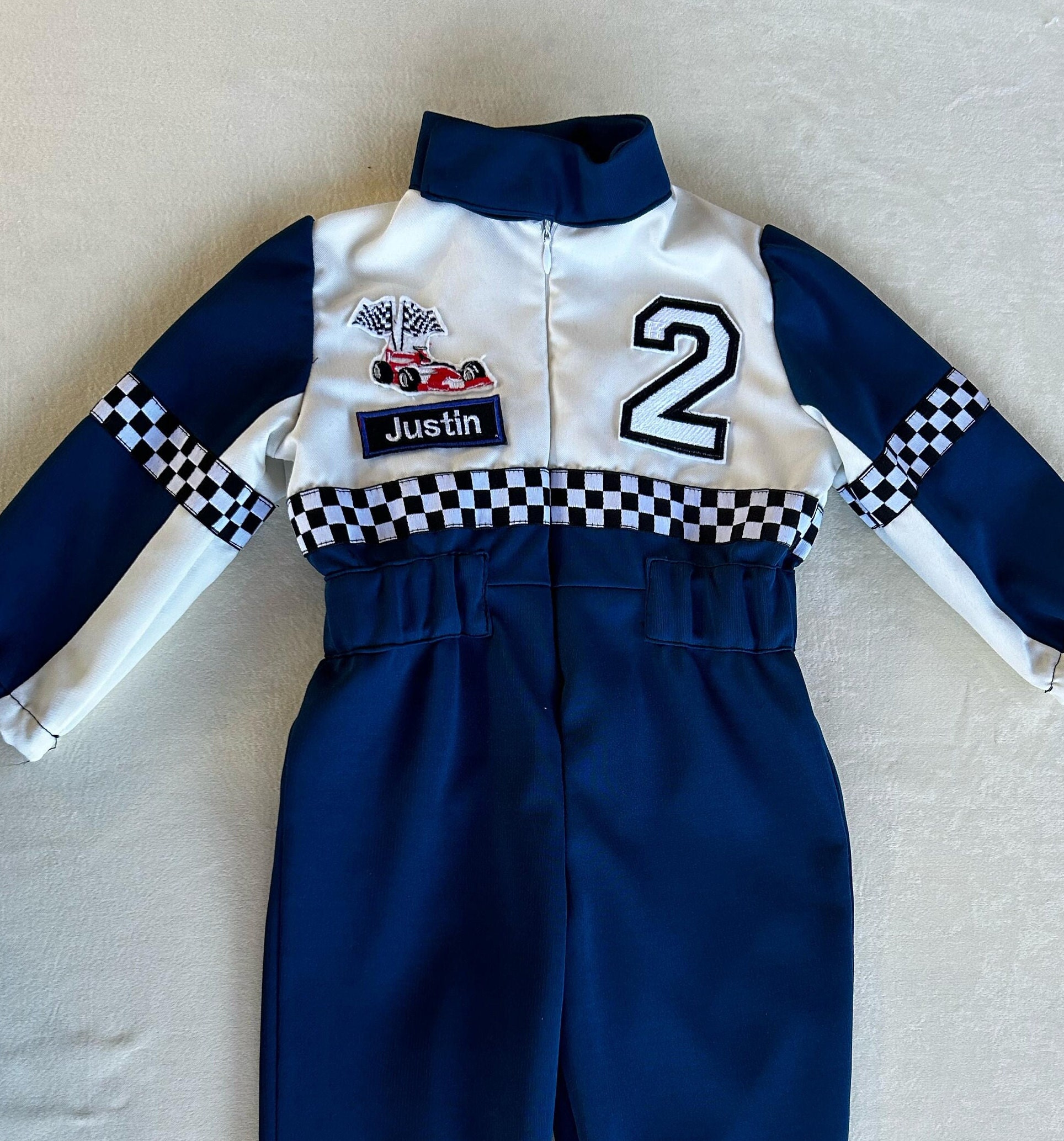 Baby Boy Custom Name Racing Suit Birthday Costume Outfit, Toddler Boy ...