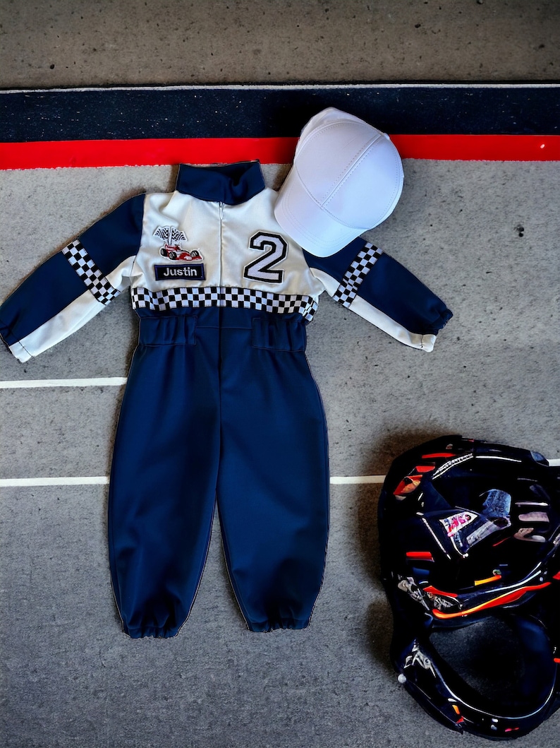 Baby Boy Custom Name Racing Suit Birthday Costume Outfit, Toddler Boy ...