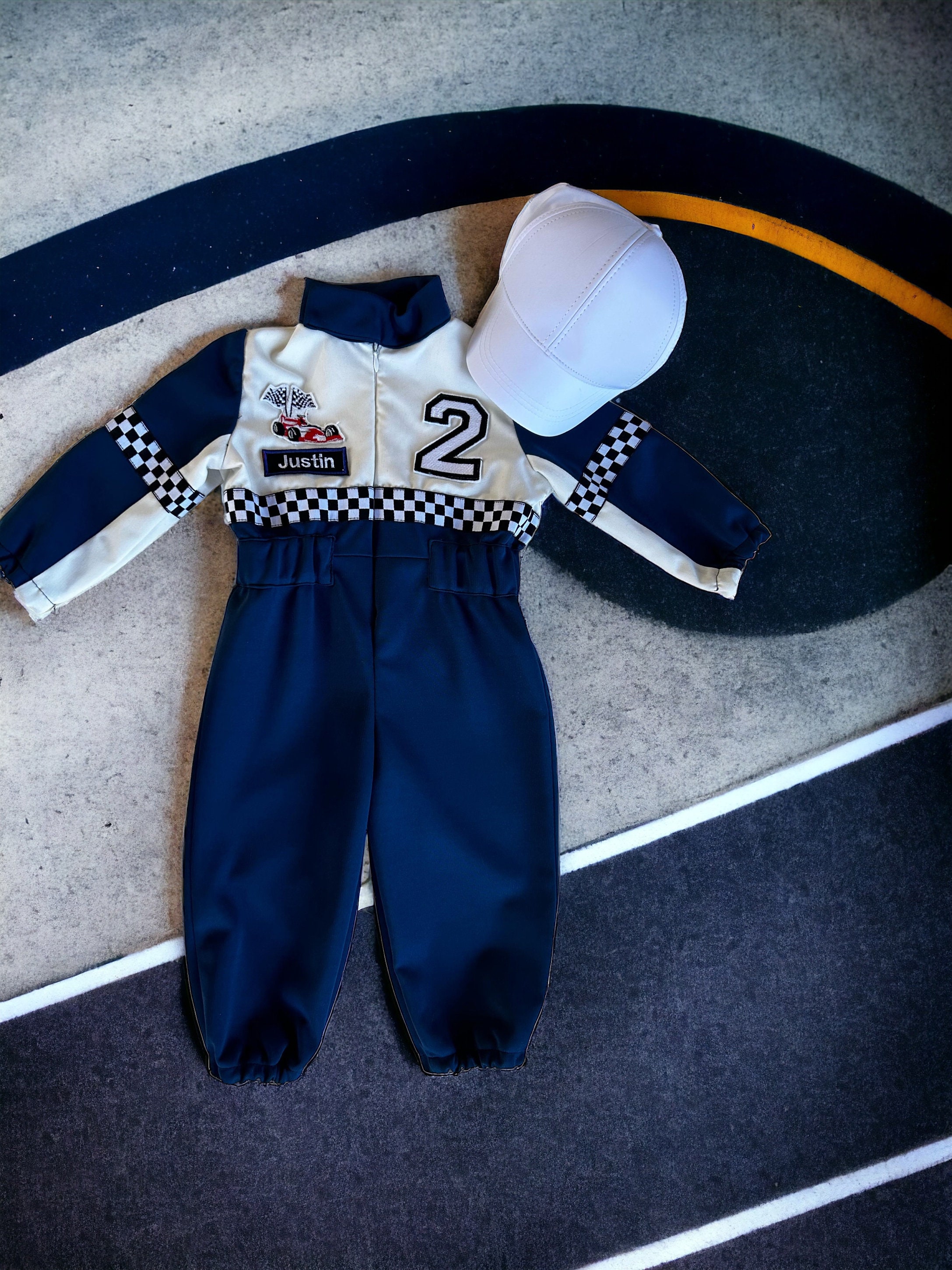 Baby Boy Custom Name Racing Suit Birthday Costume Outfit, Toddler Boy ...