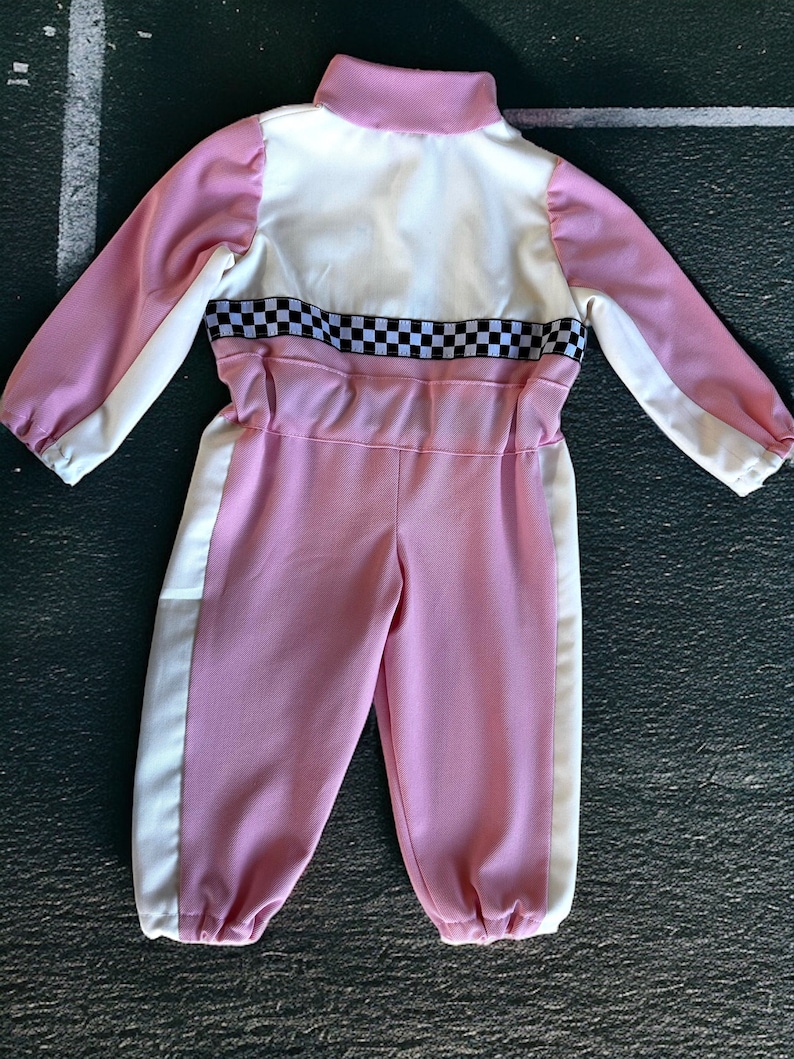 Personalized Baby Girl Toddler Pink Racer Jumpsuit Kids Baby Racer ...