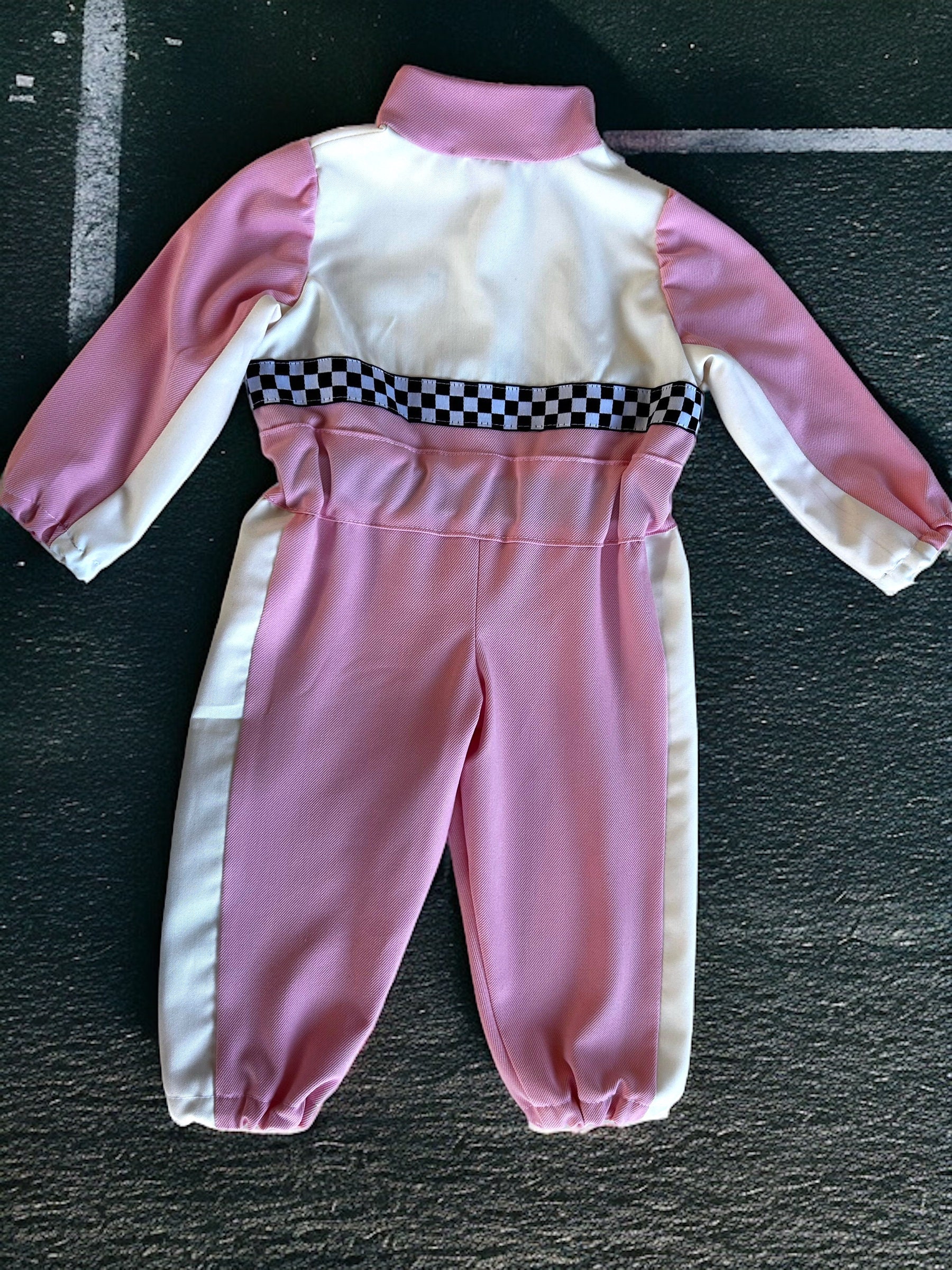 Personalized Baby Girl Toddler Pink Racer Jumpsuit Kids Baby Racer ...