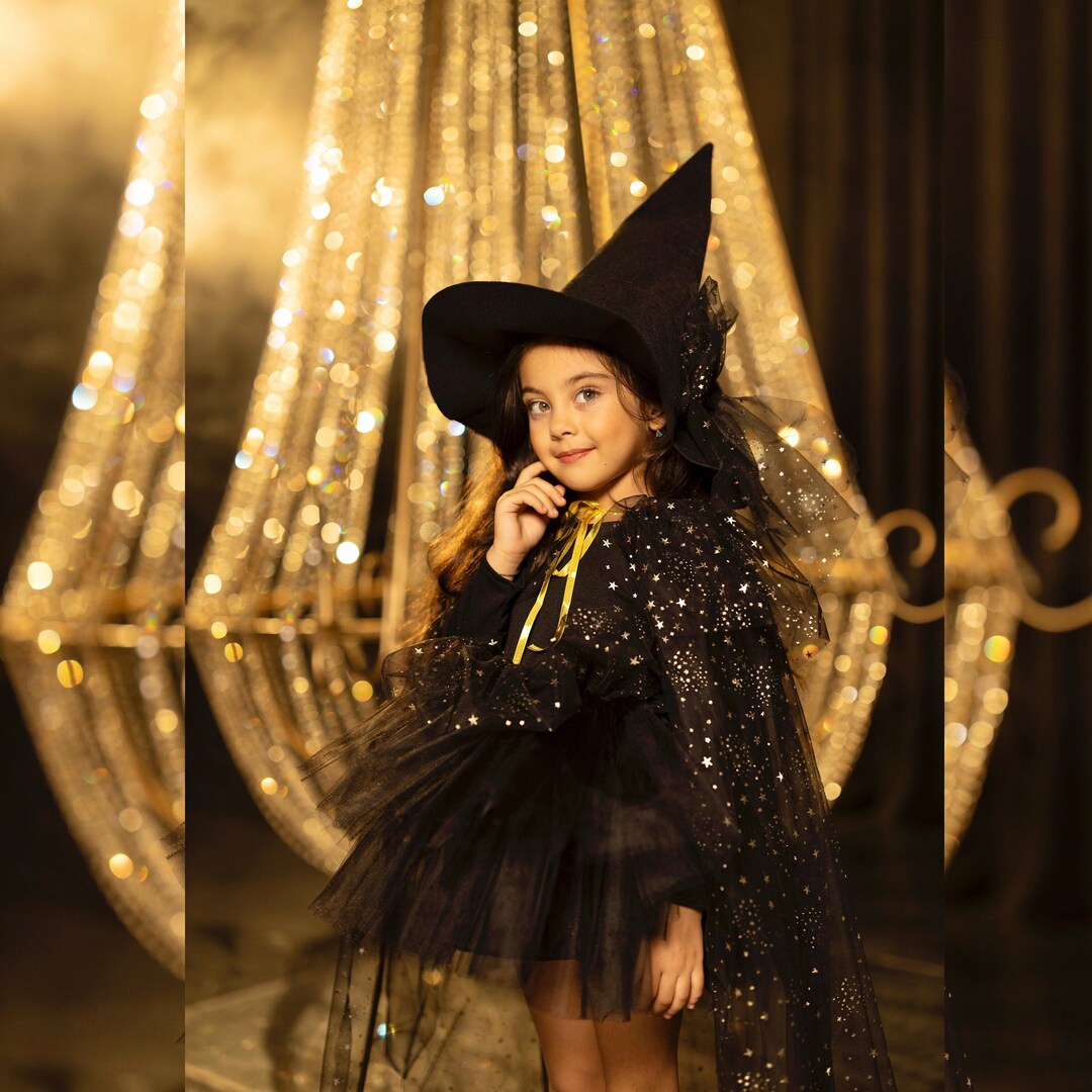 Kids Black Fairy Witch Costume Whimsical Witch , Kids Halloween Costume ...