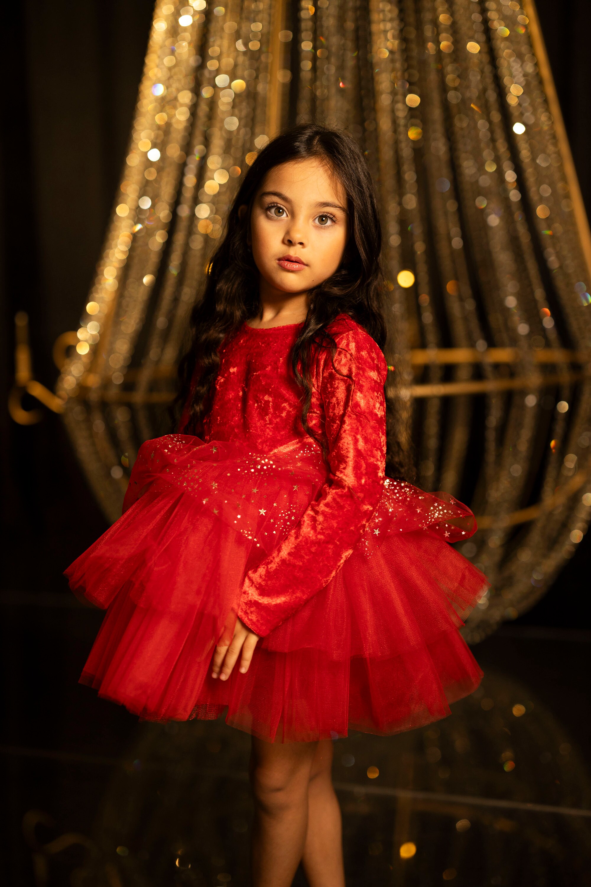 Starry Fair Baby Girl Christmas Dress, Red Velvet Kids Toddler ...