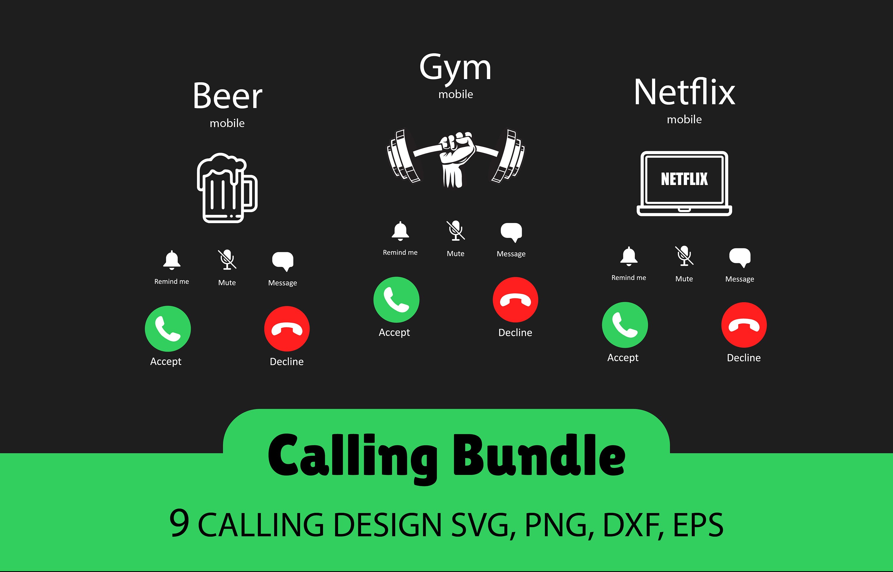 Incoming Call SVG Bundle Svg Dxf Png Calling Svg Bundle - Etsy UK