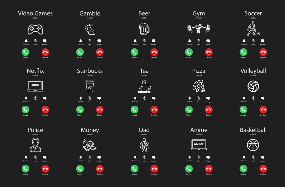 Incoming Call SVG Bundle, Svg, Dxf, Png, Calling Svg Bundle ...