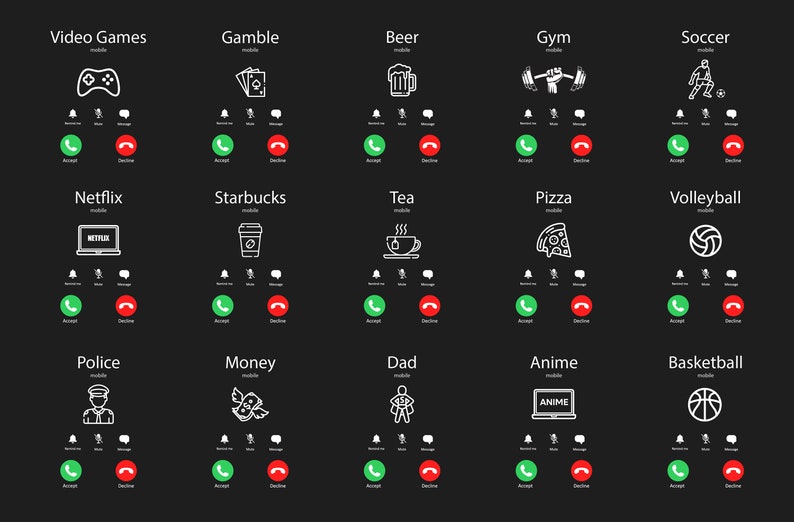Incoming Call SVG Bundle, Svg, Dxf, Png, Calling Svg Bundle ...