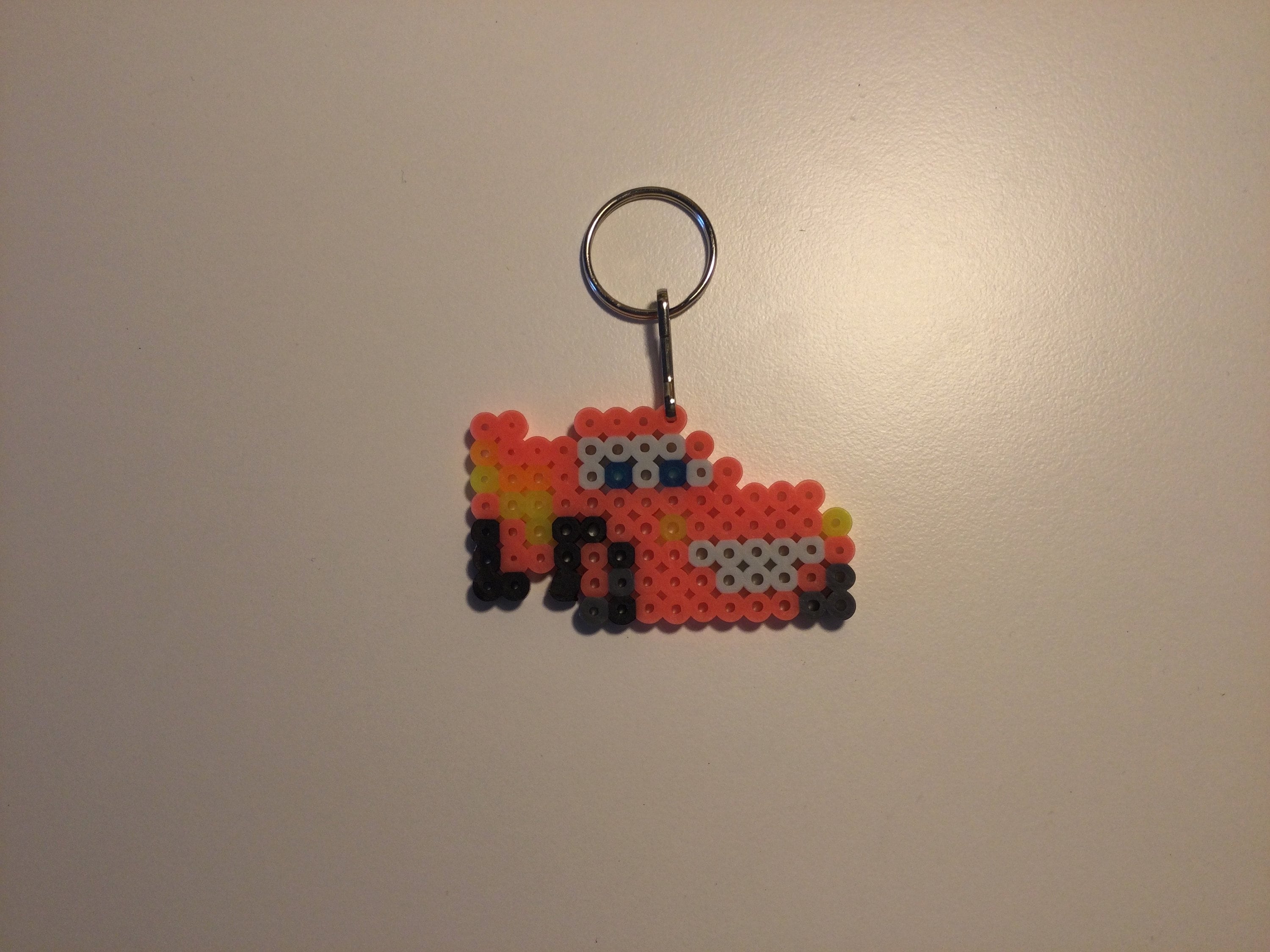 Lightning Mcqueen Fusebead Keychain - Etsy