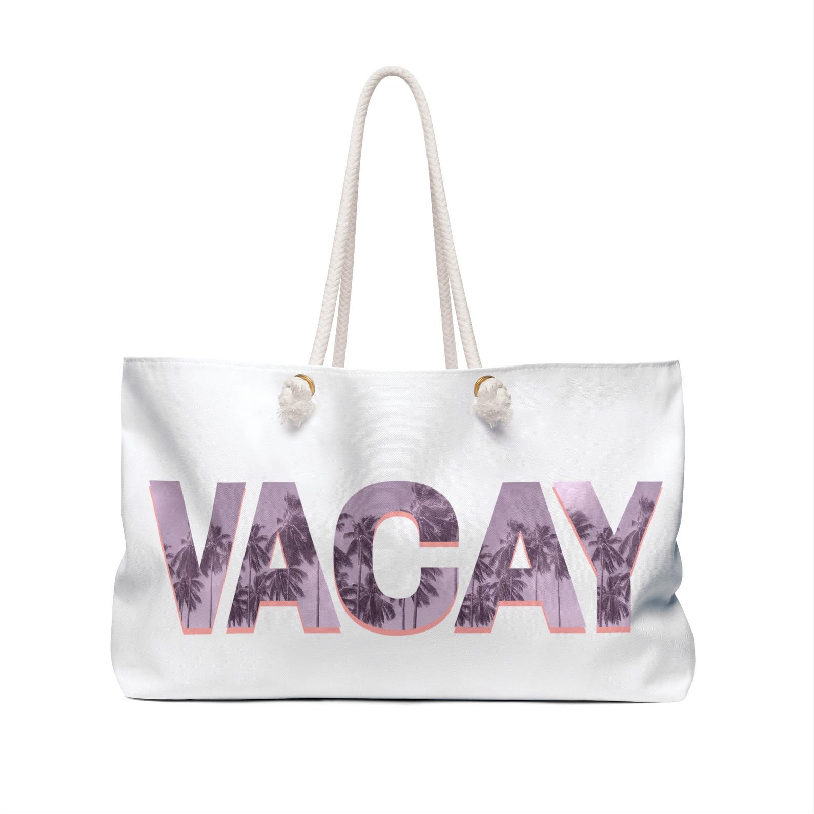 VACAY Weekender Bag, Tropical Palm Tree Print for Travel Adventures ...