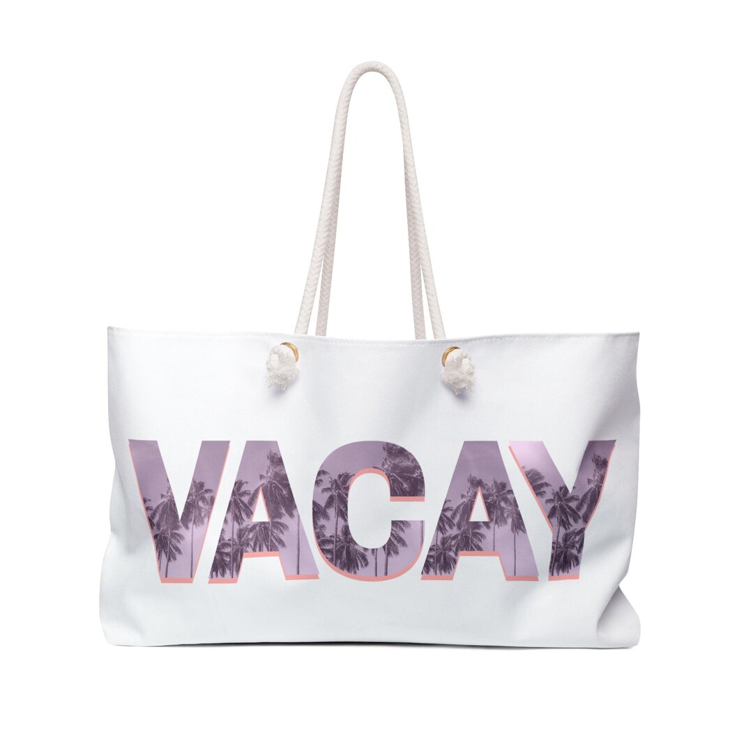 VACAY Weekender Bag, Tropical Palm Tree Print for Travel Adventures ...