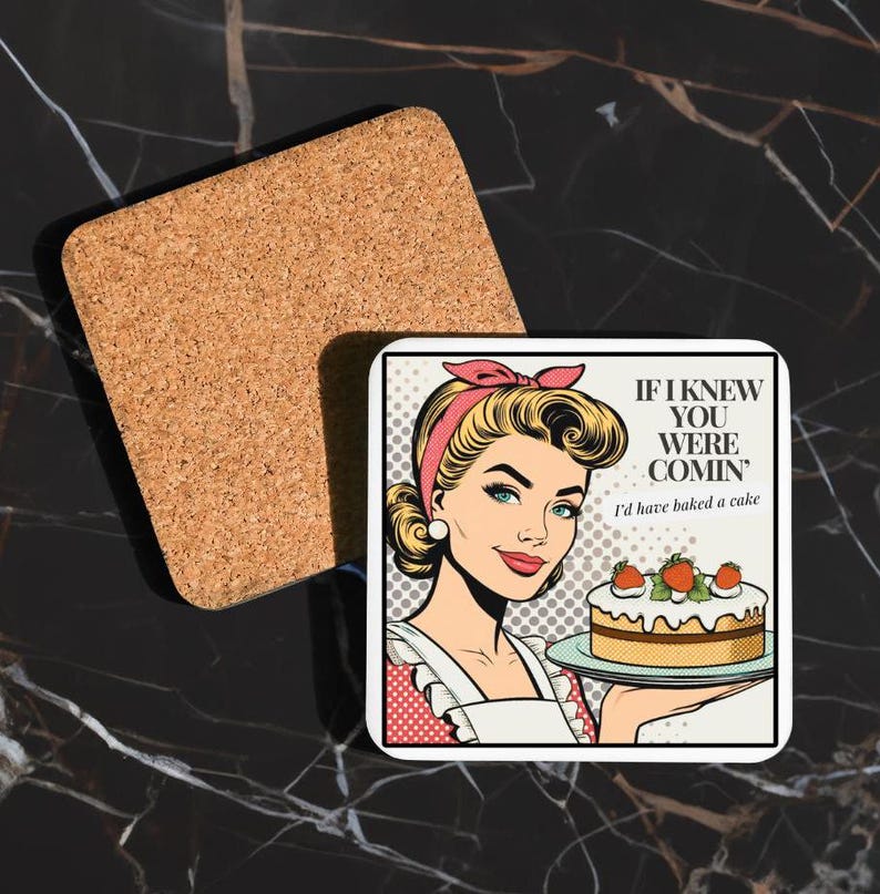 Vintage 1950s Pop Art Coaster Set, Vintage Retro Drink Coasters ...