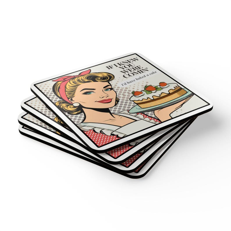 Vintage 1950s Pop Art Coaster Set, Vintage Retro Drink Coasters ...