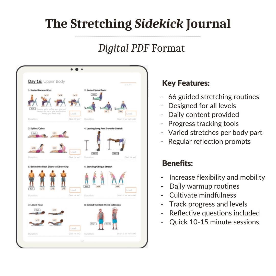 Stretching Sidekick Journal: 66 Daily Routines (digital PDF) - Etsy