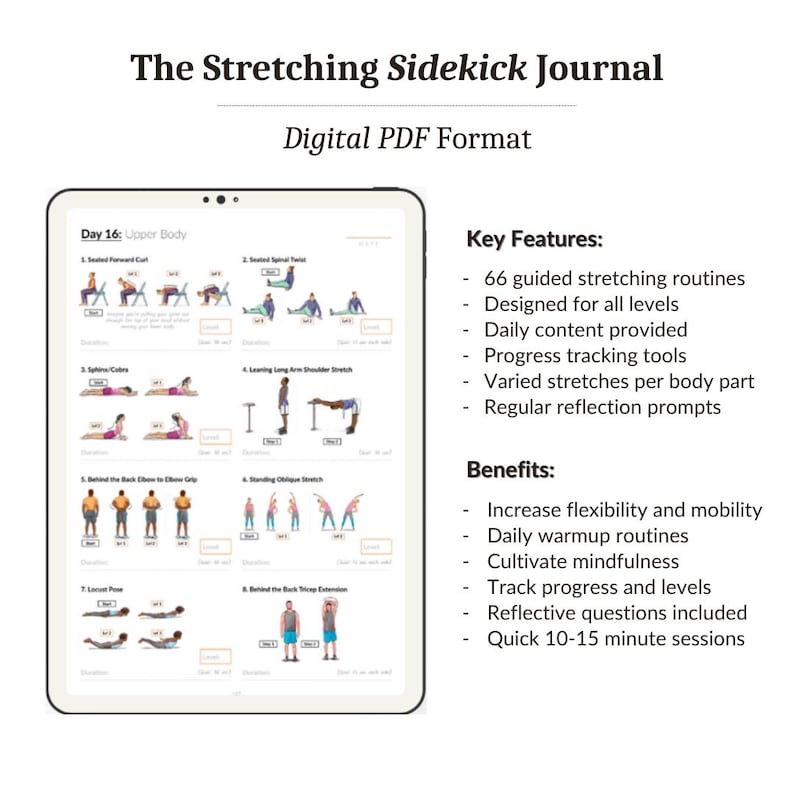 Stretching Sidekick Journal: 66 Daily Routines (digital PDF) - Etsy