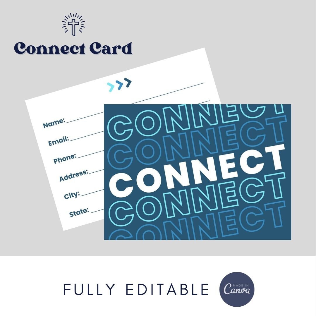 Connect Card | Editable Connection Card Template for New Visitors to ...