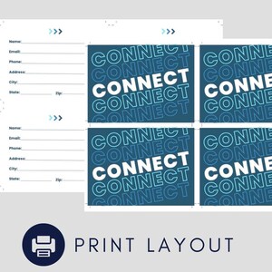 Connect Card | Editable Connection Card Template for New Visitors to ...