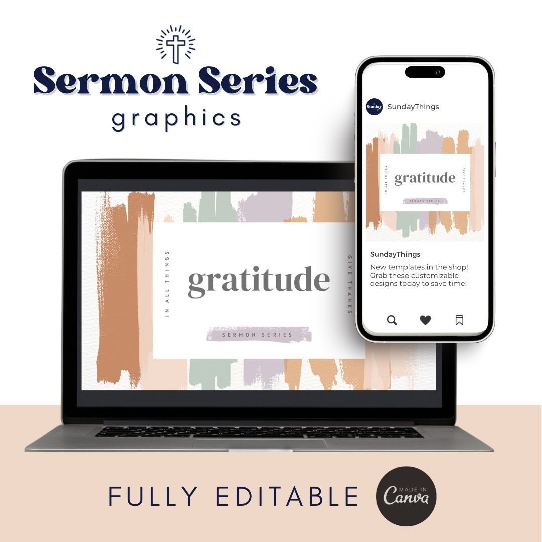 Gratitude | Sermon Series Graphics - Etsy UK