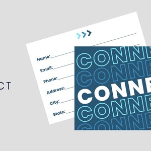 Connect Card | Editable Connection Card Template for New Visitors to ...