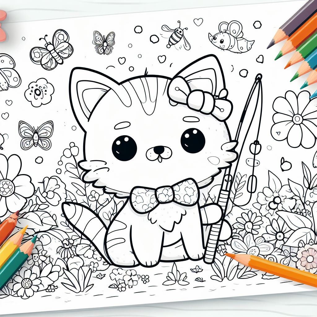 Kitten Coloring Pages Kit: Adorable and Printable Cat Designs for Kids ...