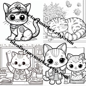Kitten Coloring Pages Kit: Adorable and Printable Cat Designs for Kids ...