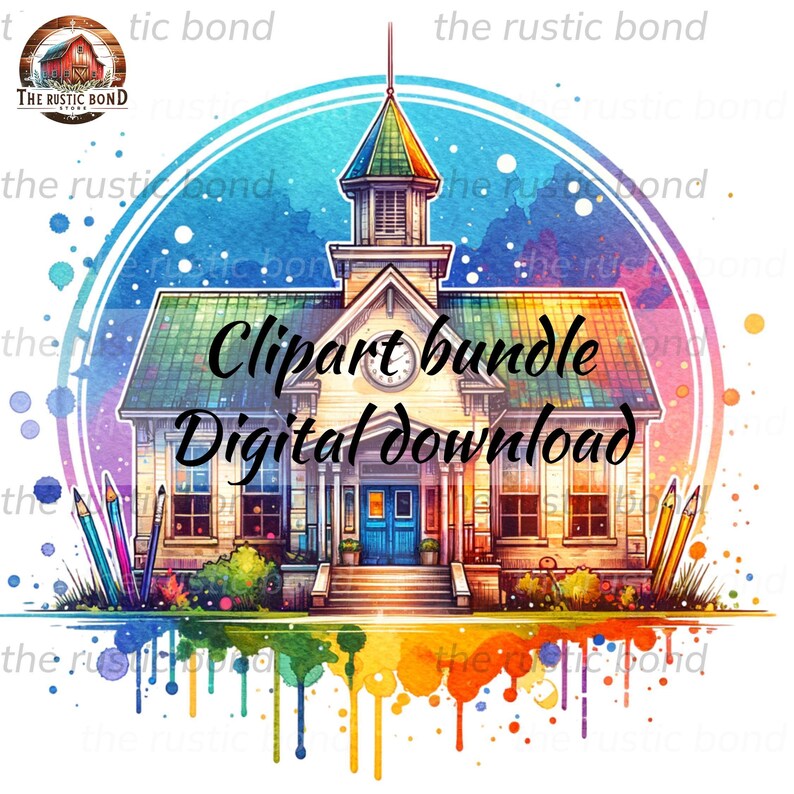 School Days Clipart Bundle of 15 - Instant Download Sublimation Design ...