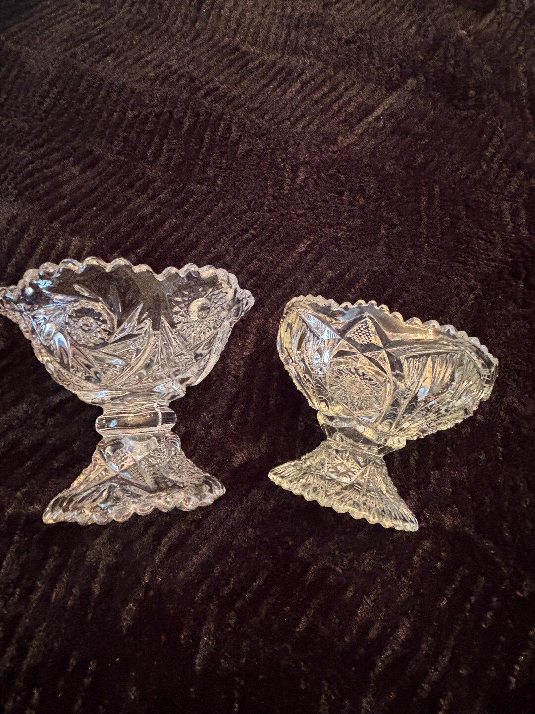 Two Vintage Crystal Cut Glass Candy Dishes/ Bowls - Etsy
