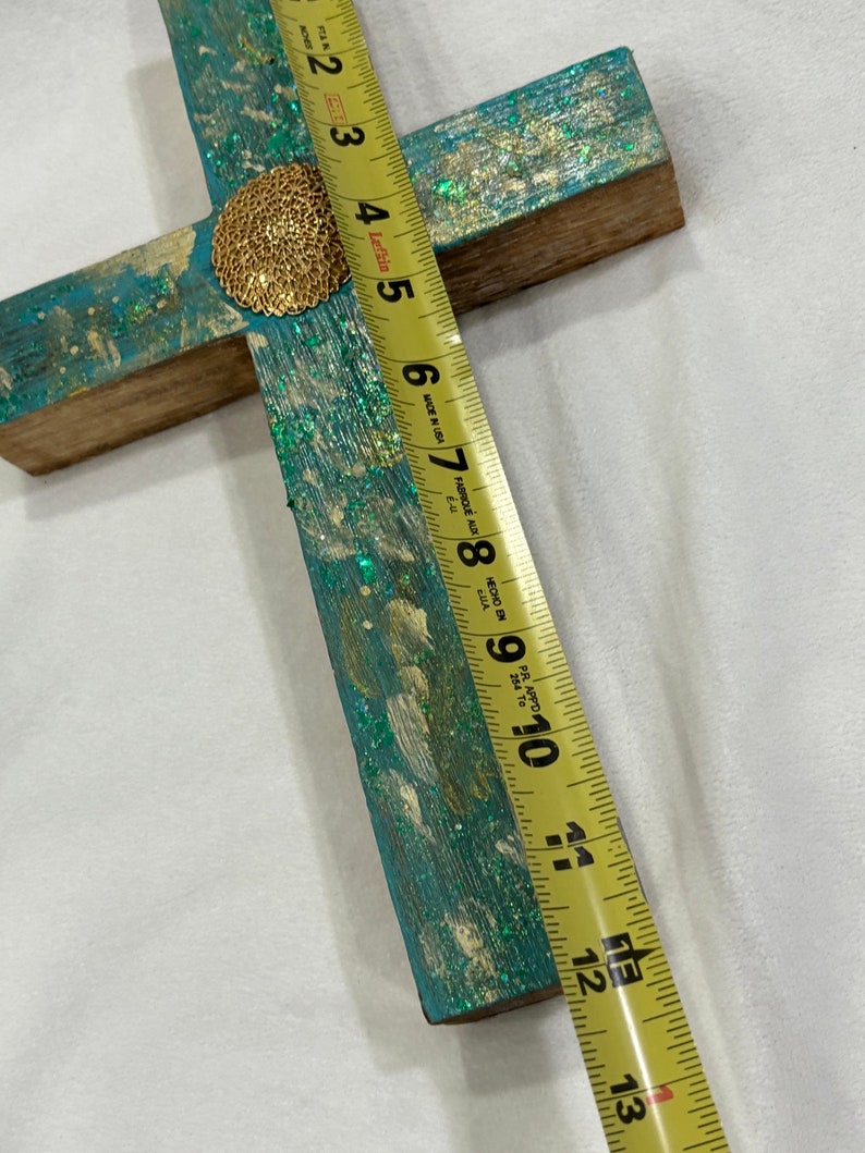 Hand Carved and Painted Wood Cross With Gold Design 12 by 8 - Etsy