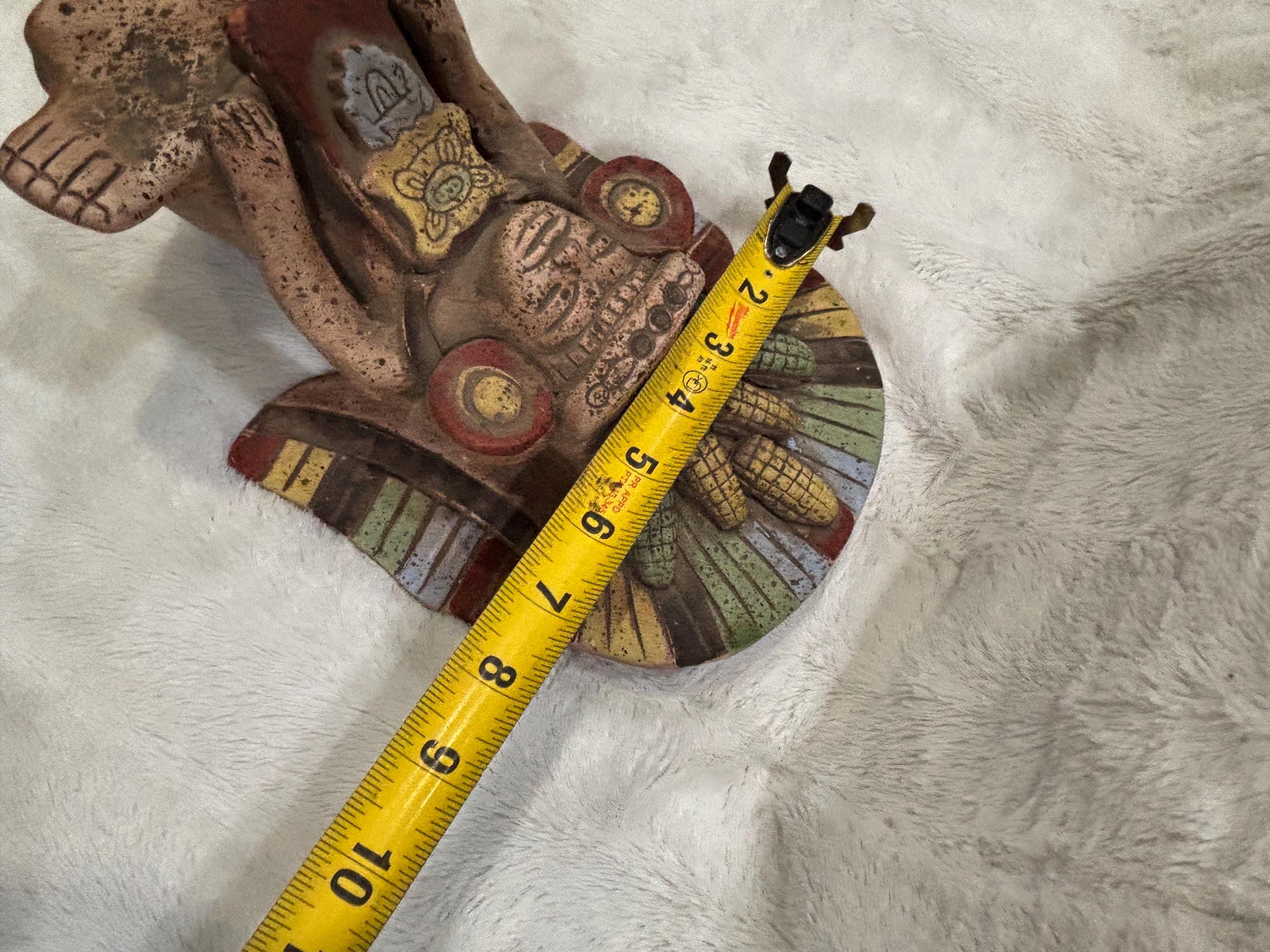 Vintage Aztec Mayan Chief Terra-cotta Statue/ Sculpture 11 Inches Tall ...