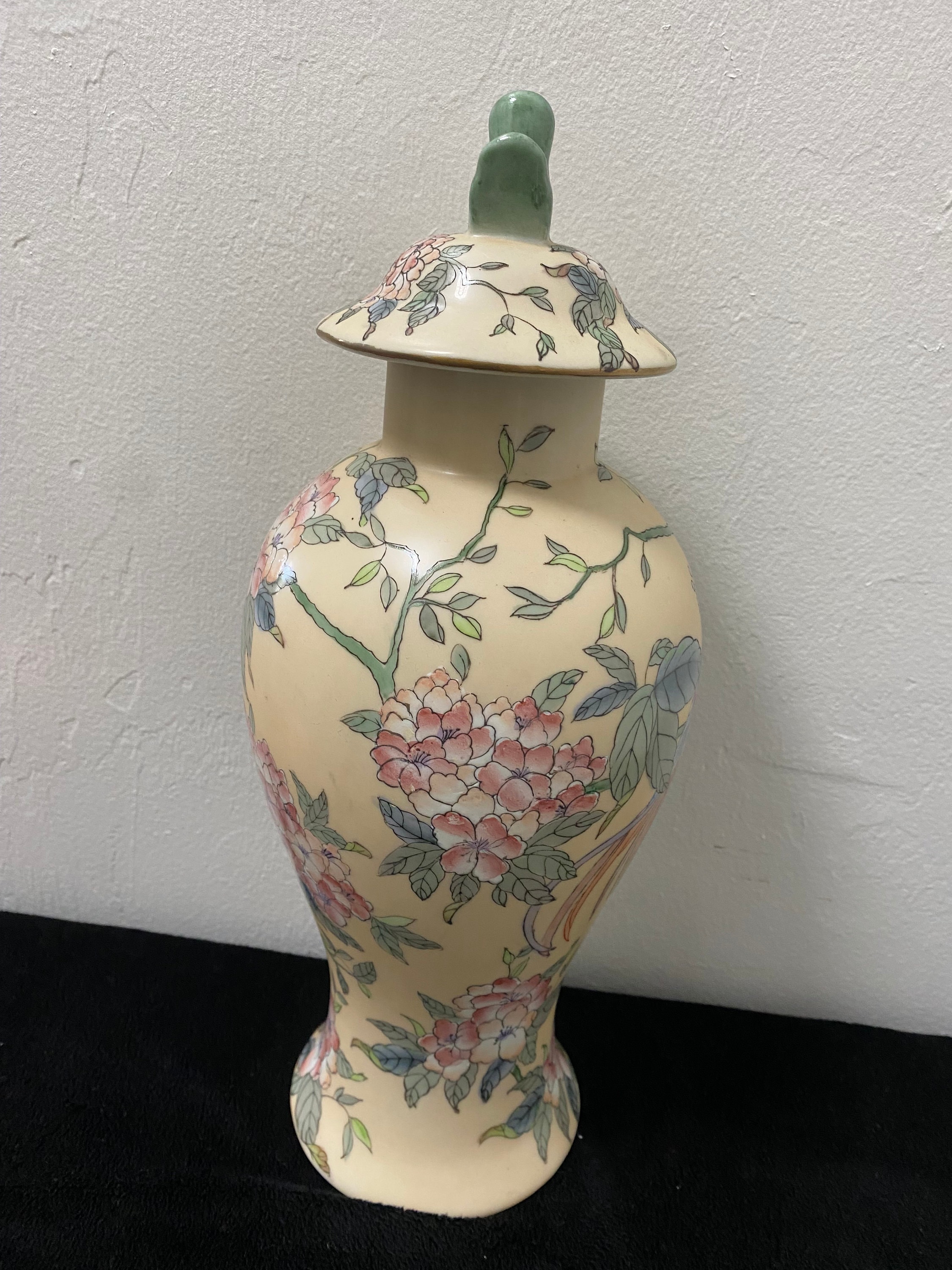 Vintage Toyo Vase Hand Painted Parrot and Flowers - Etsy