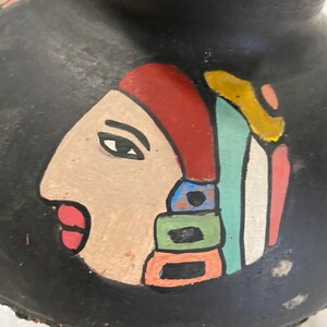 Vintage Hand Painted Aztec Pottery Vase 11 Inches Tall - Etsy