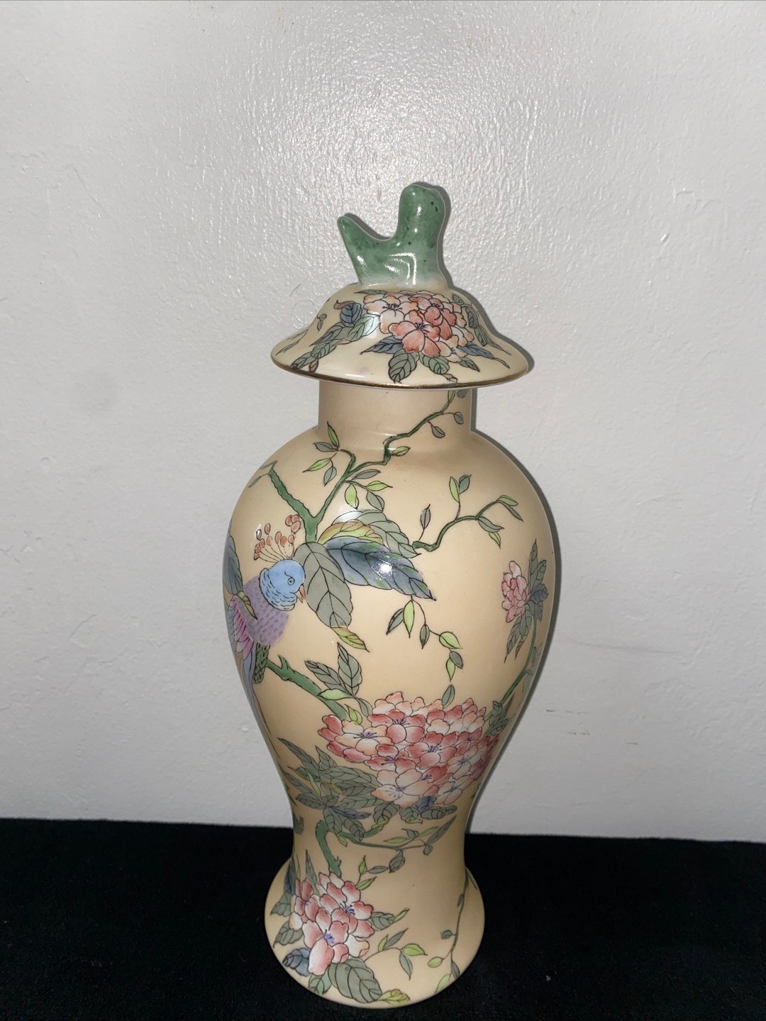 Vintage Toyo Vase Hand Painted Parrot and Flowers - Etsy