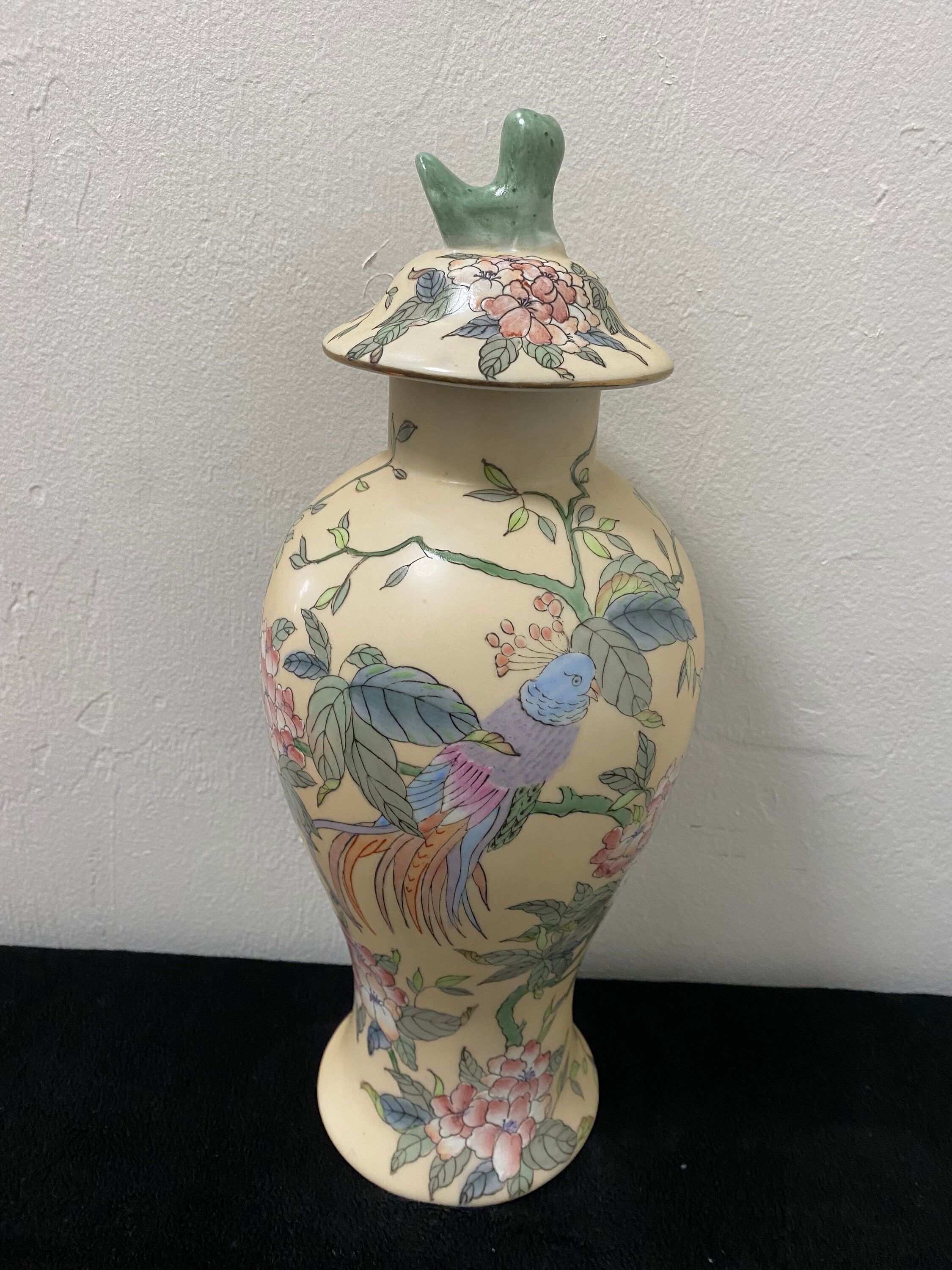 Vintage Toyo Vase Hand Painted Parrot and Flowers - Etsy