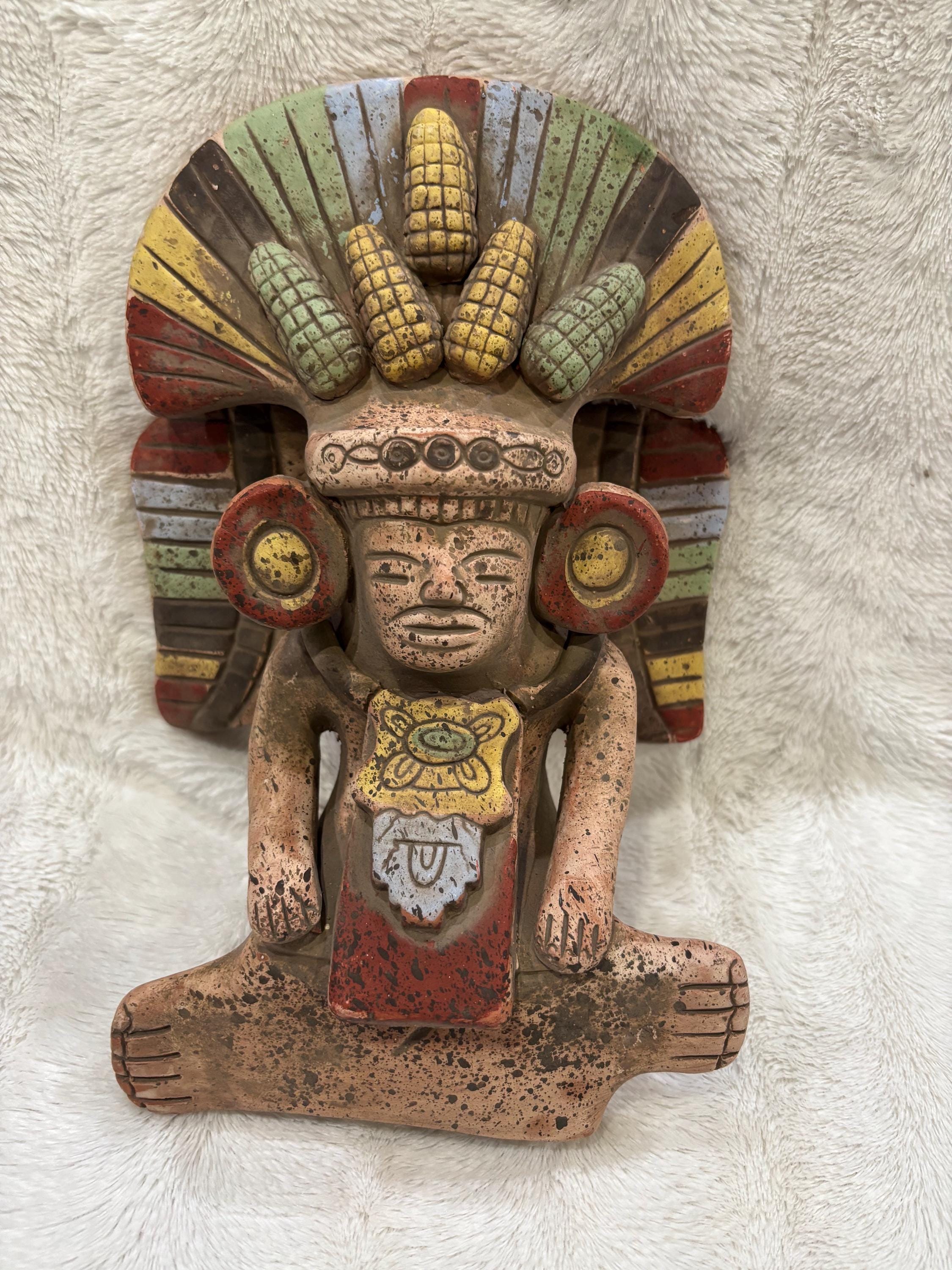 Vintage Aztec Mayan Chief Terra-cotta Statue/ Sculpture 11 Inches Tall ...