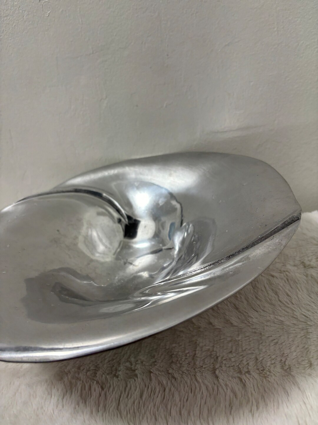 Vintage Robert Lee Morris Swid Powell Silver Cast Aluminum Swirl Bowl ...
