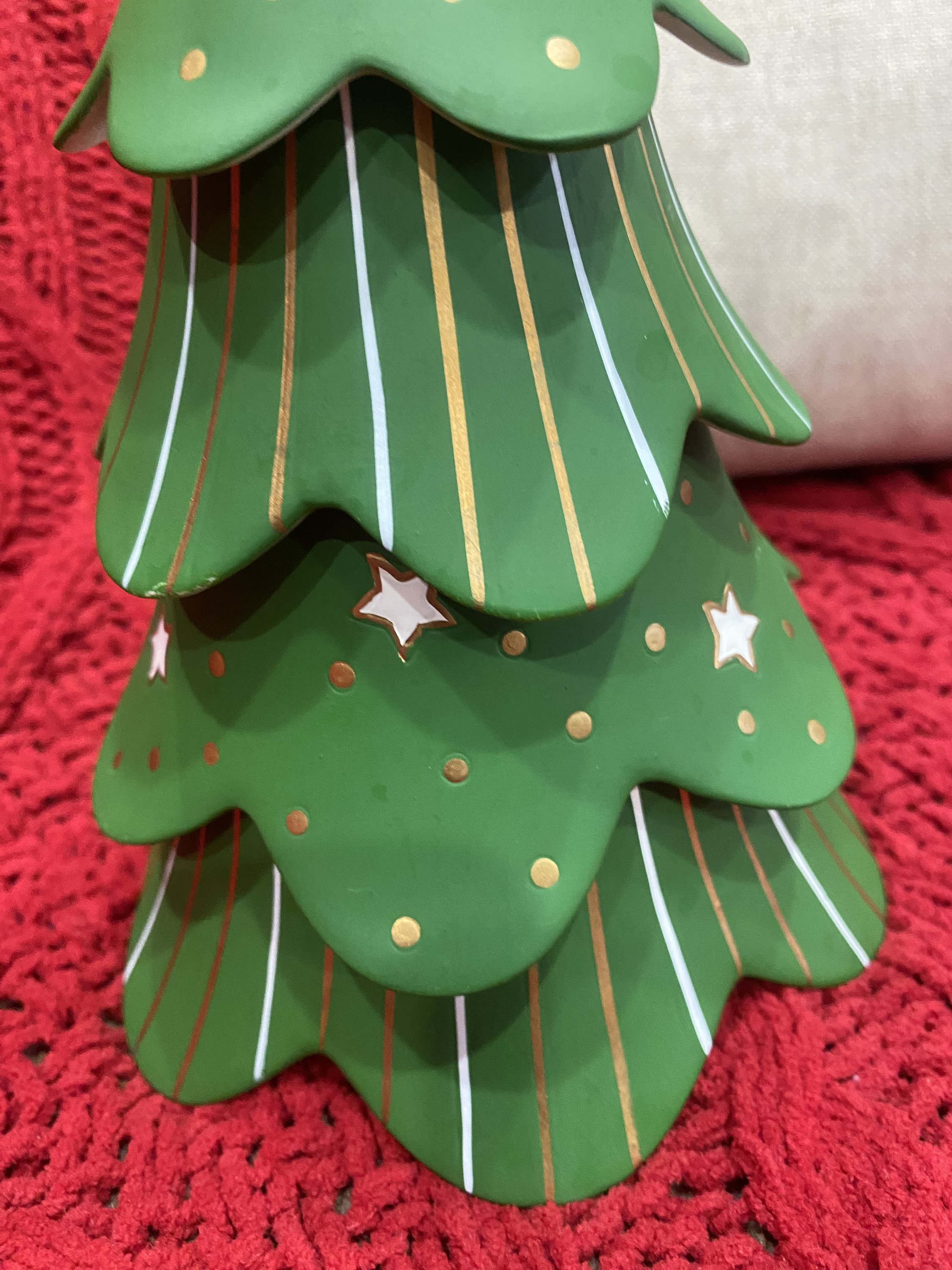 Partylite Ceramic Stackable Christmas Tree/ Candle Holders 9 Inches ...