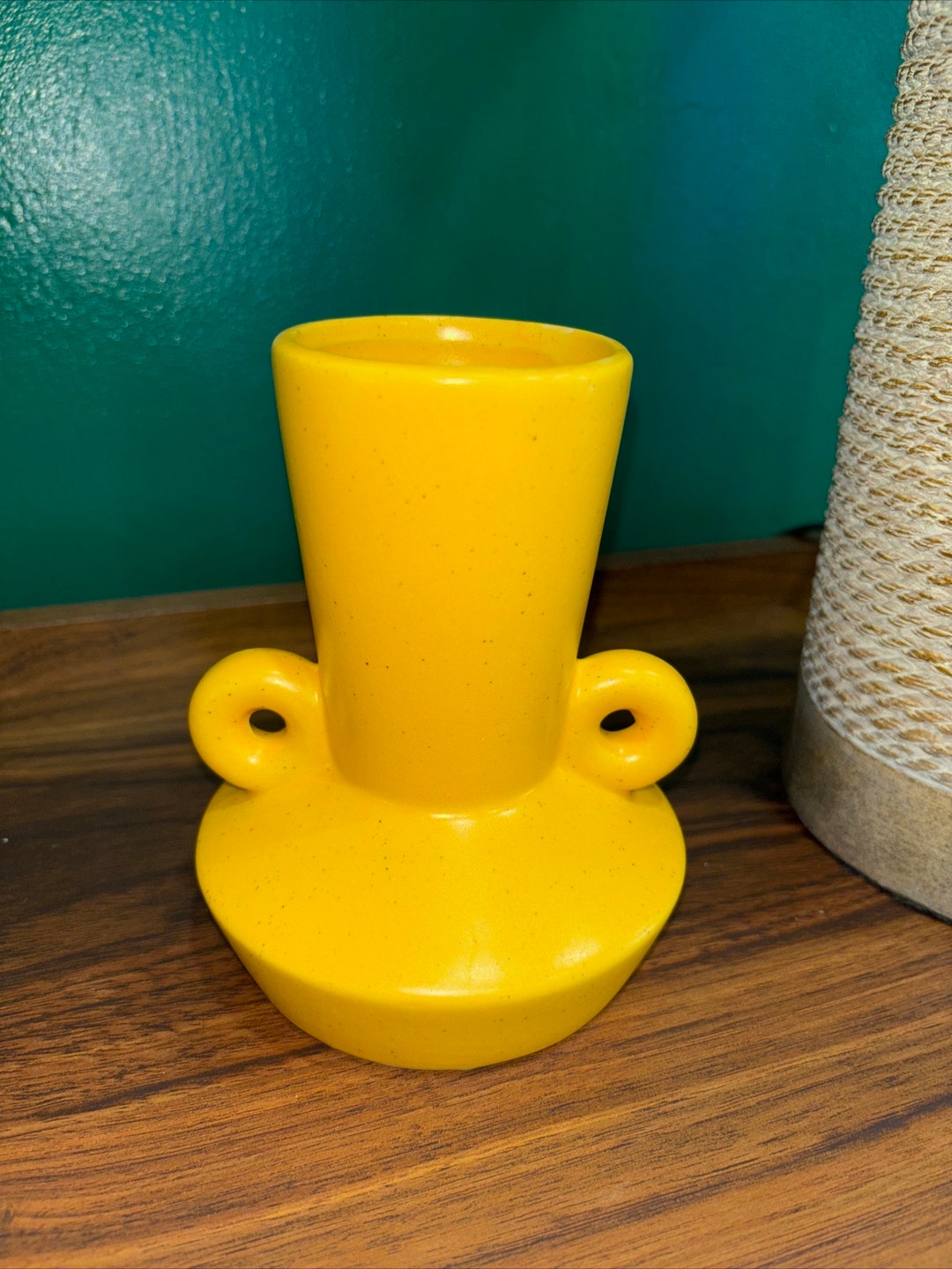 Small Mustard Yellow Double Loop Handles Vase 5 1/2 Inches Tall - Etsy