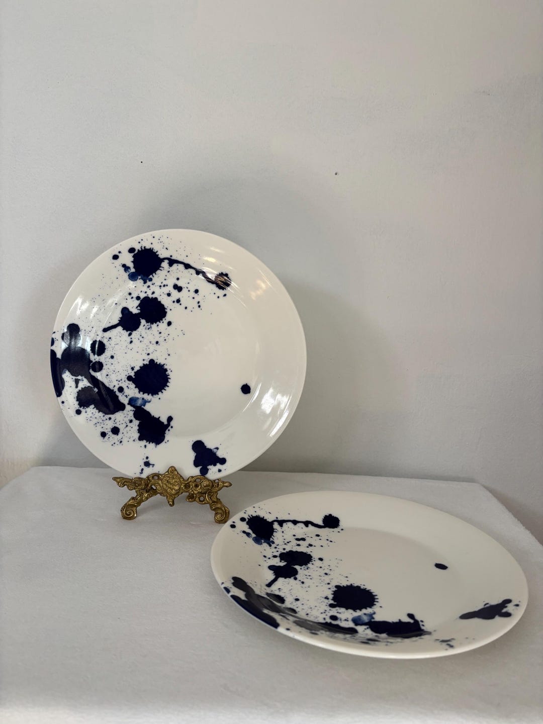 Two Royal Doulton Pacific Blue Splash Dinner Plates 9 1/2 Inches Wide ...