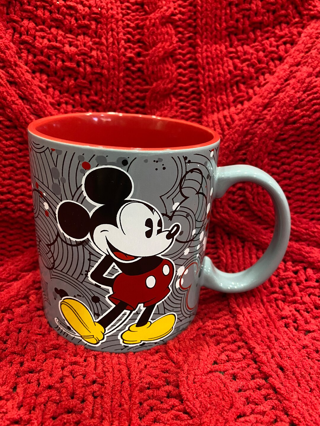 Authentic Disney Large 20 Ounce Gray Mickey Mouse Ceramic Mug - Etsy
