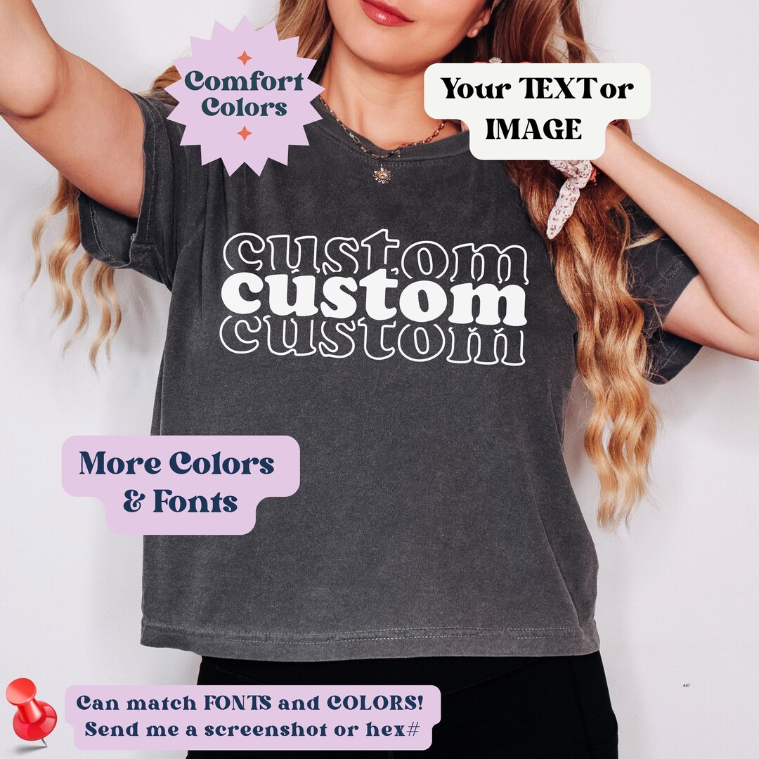 Custom Comfort Colors Crop Top, Custom Text Cropped Top, Boxy Tee 3023 ...