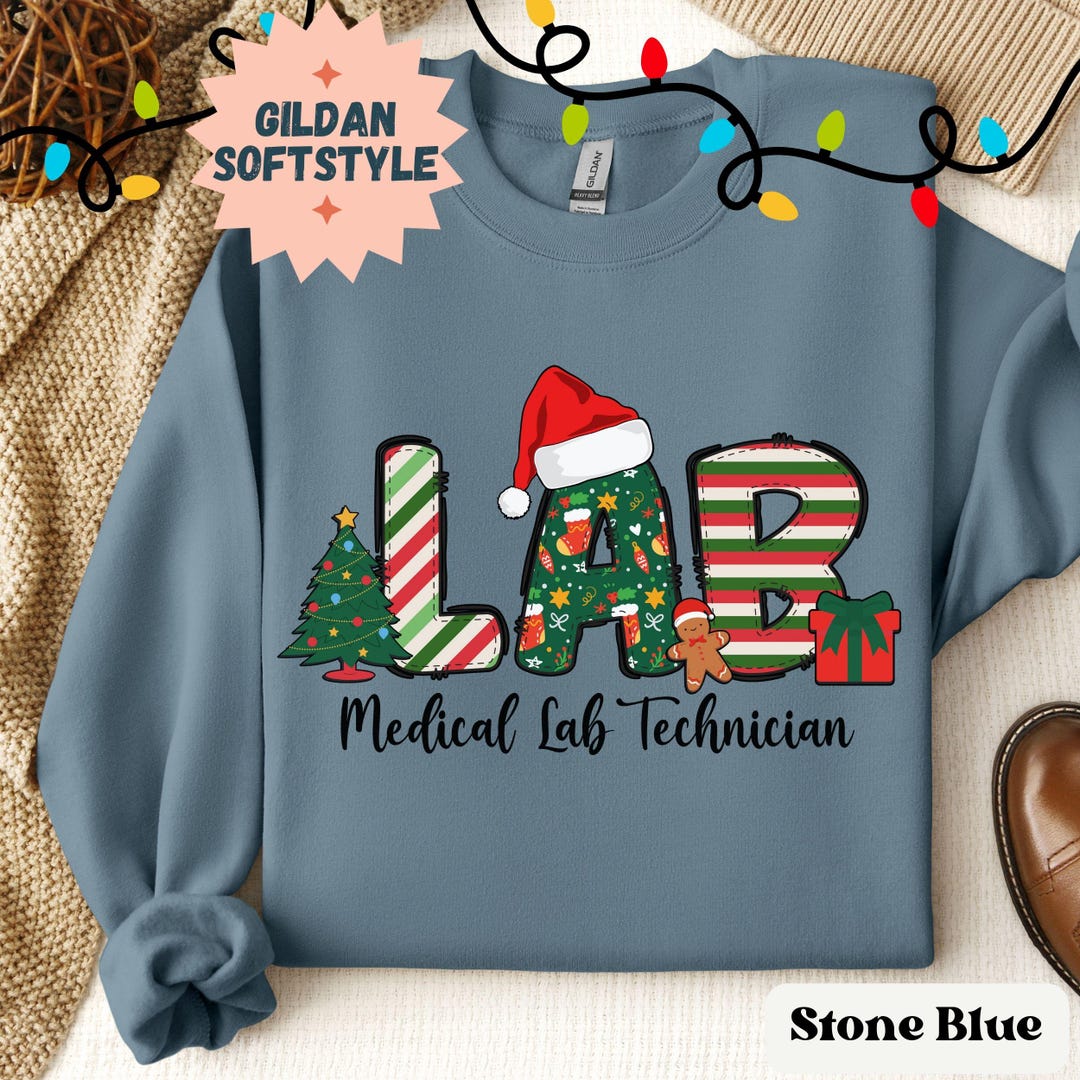 Christmas Laboratory Sweatshirt, Medical Lab Technician, Holiday Lab ...