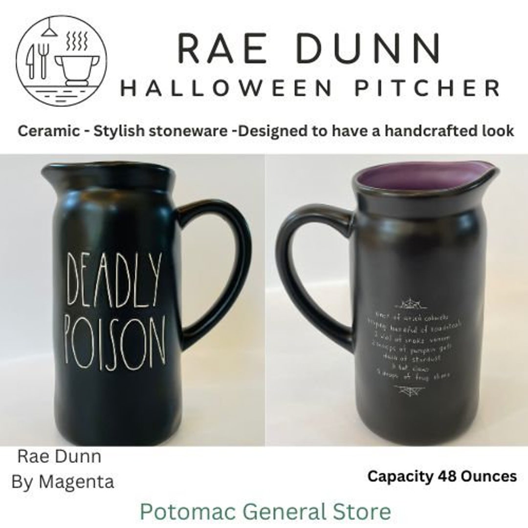 Authentic Rae Dunn Halloween Pitcher With Potion on the Back - Etsy