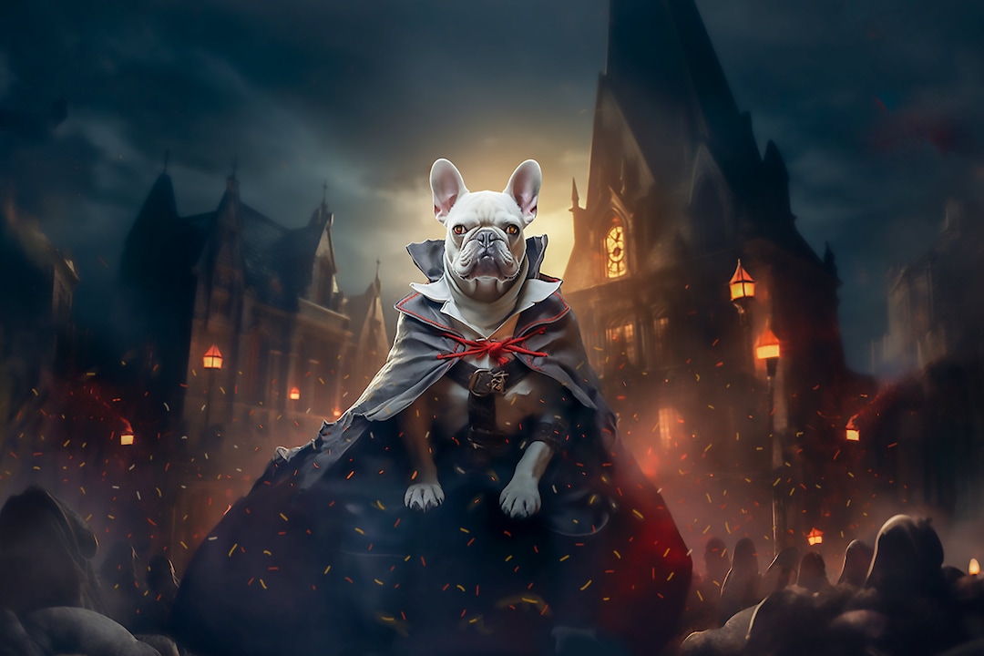 Amazing French Bulldog at Halloween Party Doing Vampire Character - Etsy
