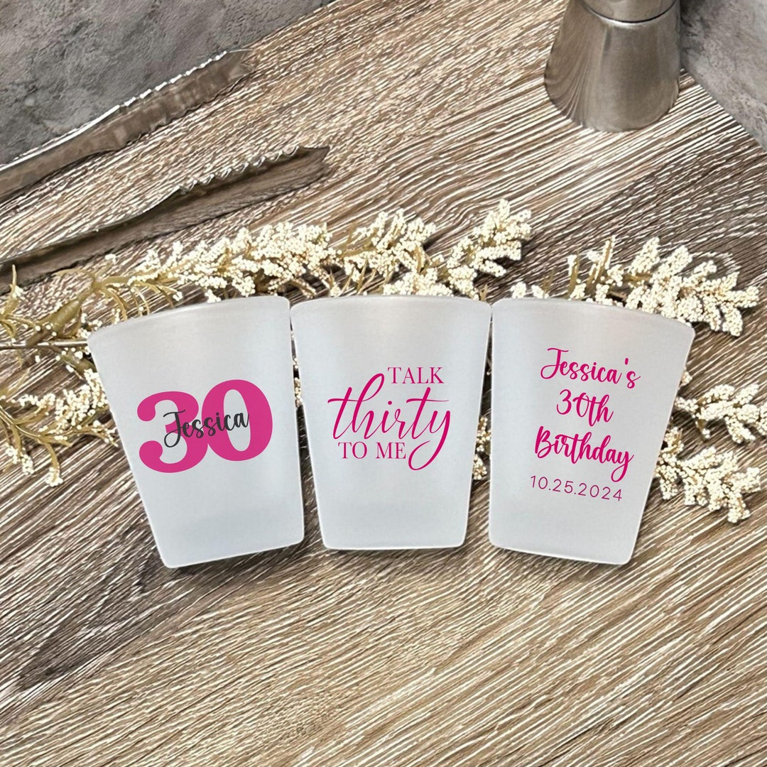 30th Birthday Bash Shot Glass Set of 3, Custom Dirty Thirty Gift for ...