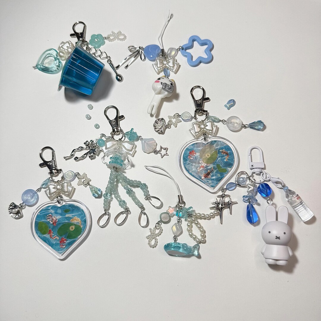 Kawaii Blue Keychains| Miffy| Jellyfish| Miscellaneous - Etsy