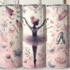 20 Oz Skinny Tumbler Bright Pink Glitter Dance Dancing Dance ...