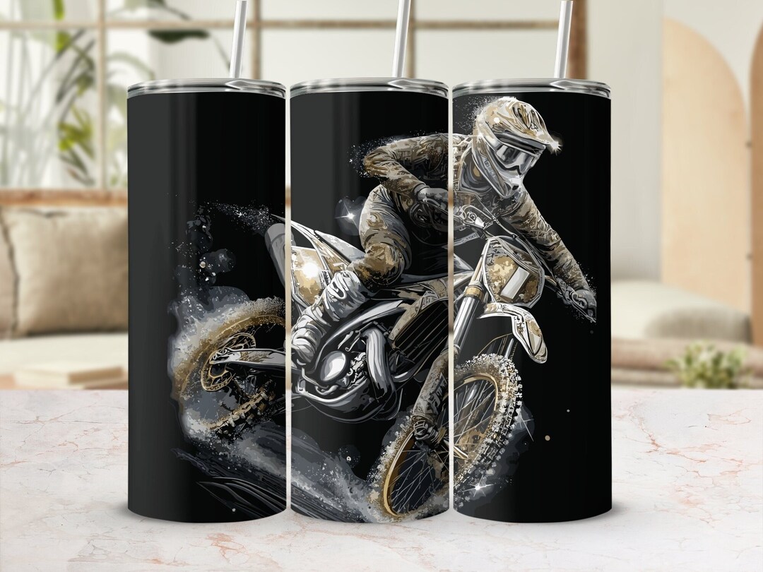 Motorcycle Sublimation Transfer 20oz Skinny Tumbler Png | Motorcross ...
