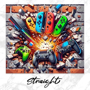 Gaming Controller 20 Oz Tumbler Wrap: Console Design (digital Download ...