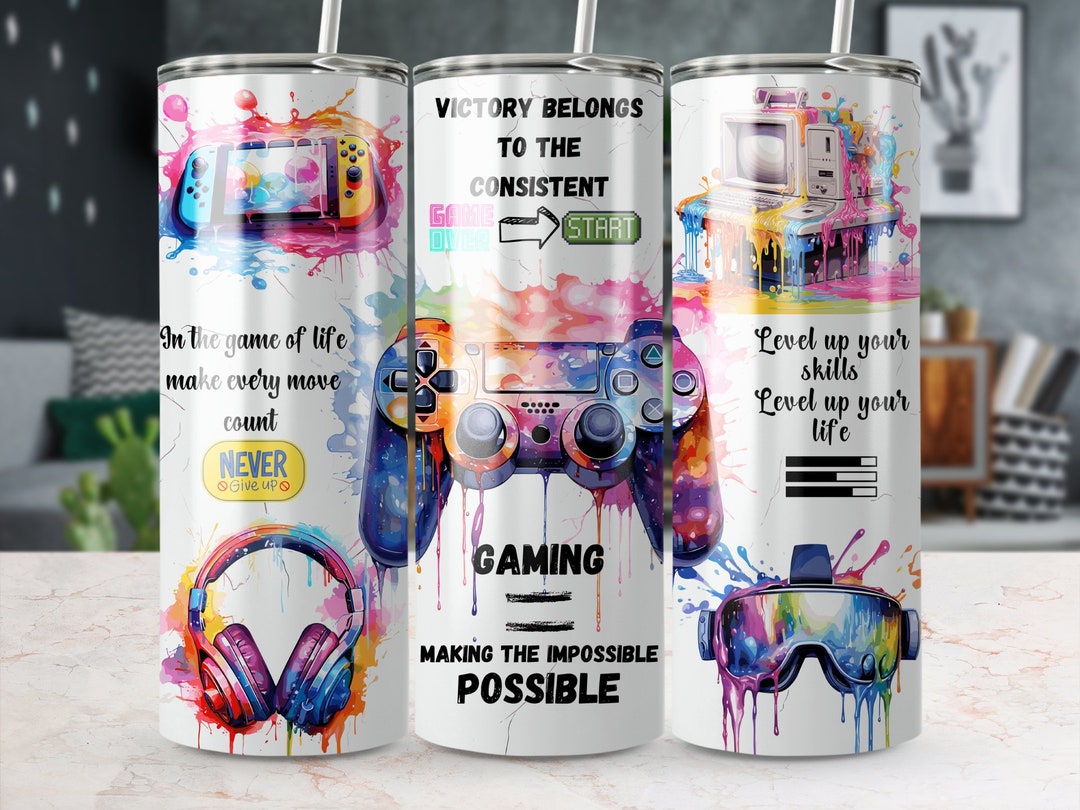 Game Tumbler Wrap | 3D Gamer Sublimation Designs | Gaming Accessories ...