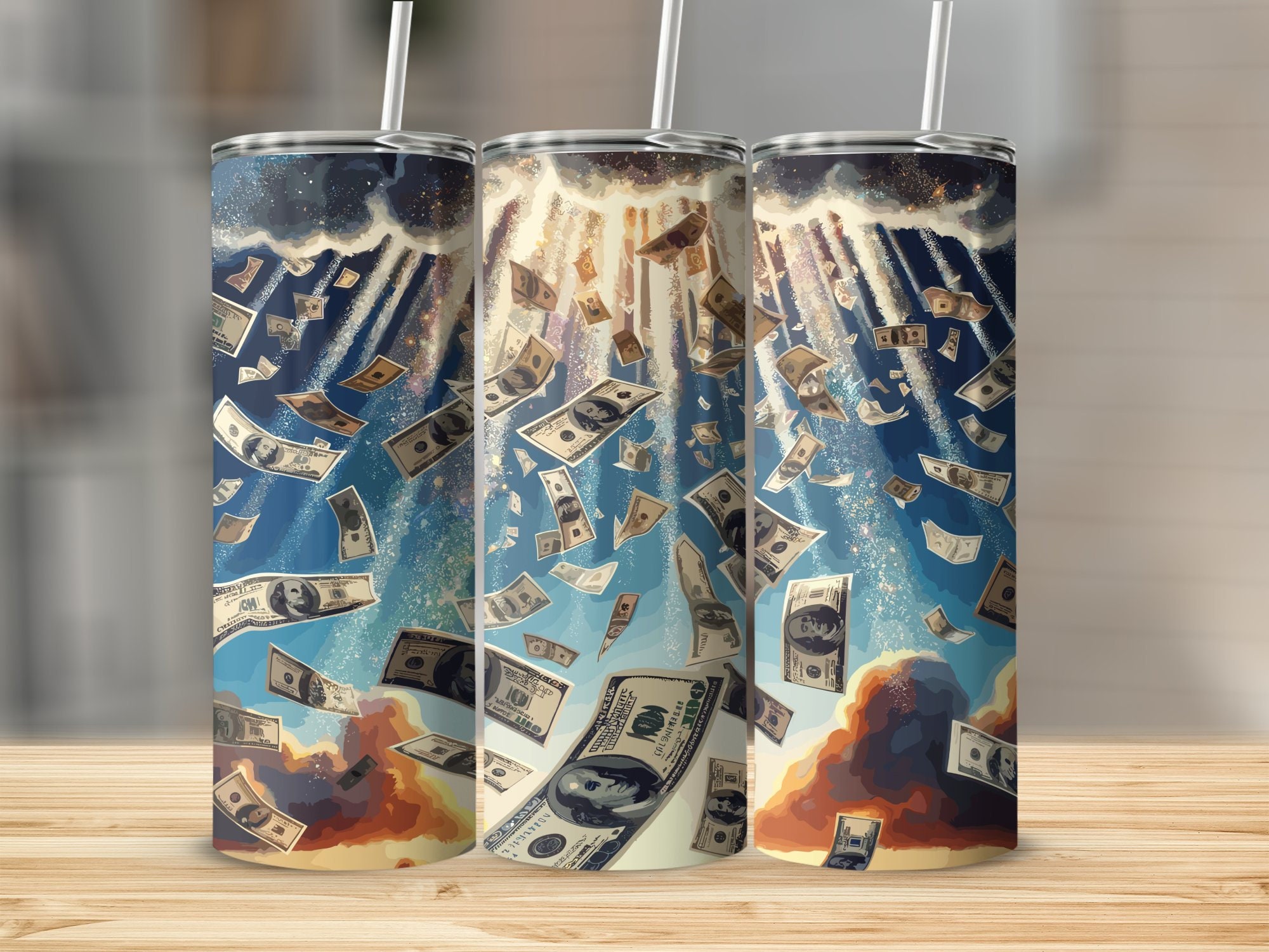 Money Tumbler Wrap Png Sublimation Tumbler Digital Download Pink Money ...